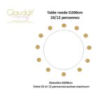 Location table ronde 2m (10 à 12 personnes) - Clauday Evénements
